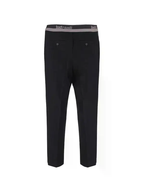 Just Cavalli Logo-waistband Pleated Trousers