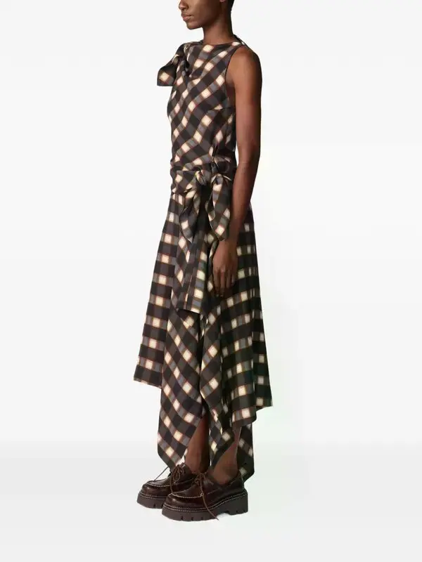 Monse Knotted Asymmetric-hem Midi Dress - Black