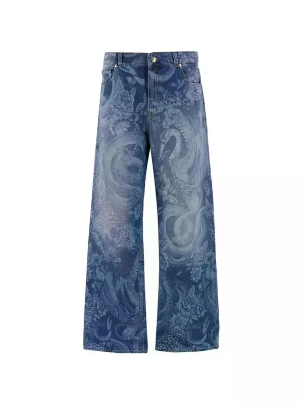 Just Cavalli Animal-print Jeans - Blue