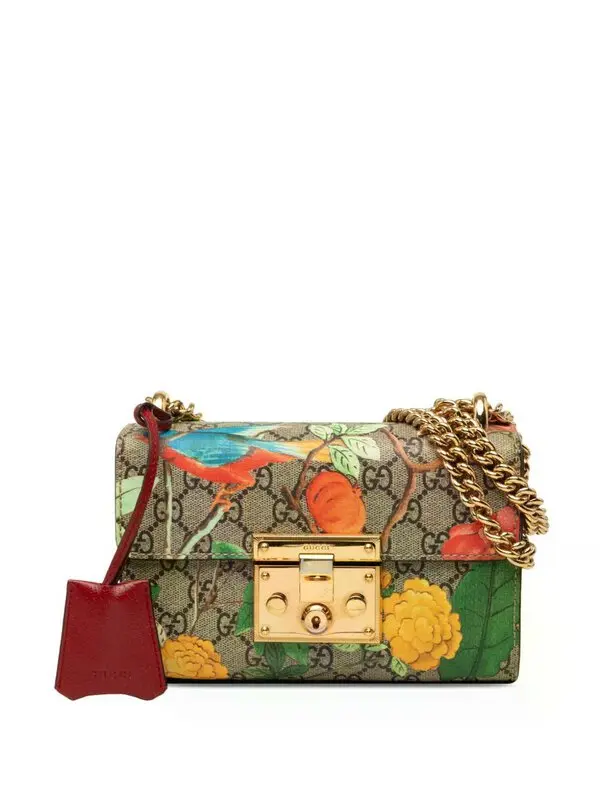 Gucci 2016-2026 Small Gg Supreme Tian Padlock Crossbody Bag - Neutrals
