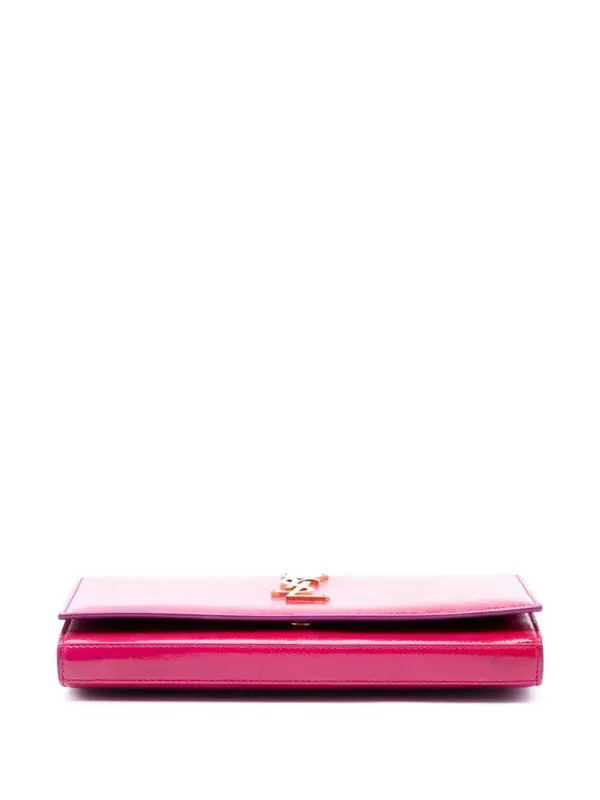 Saint Laurent Patent Leather Monogram Wallet On Chain