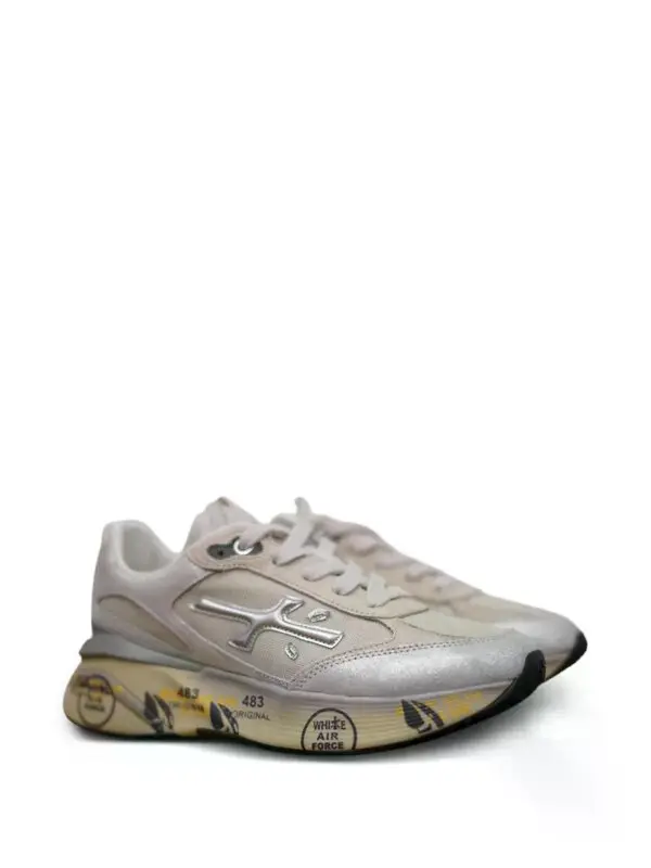 Premiata Paneled Metallic Sneakers - Neutrals