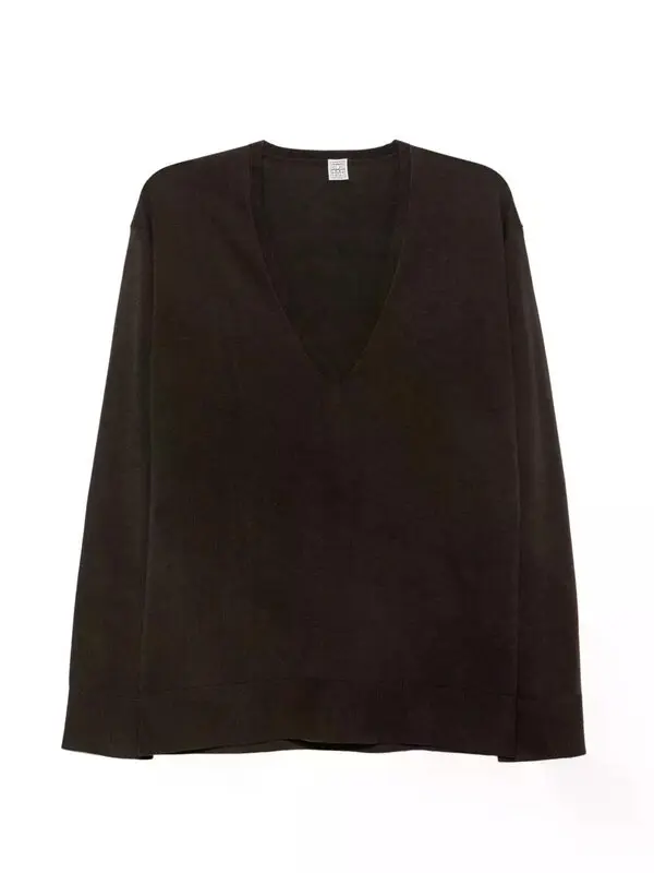 TOTEME V-neck Knitted Sweater - Brown
