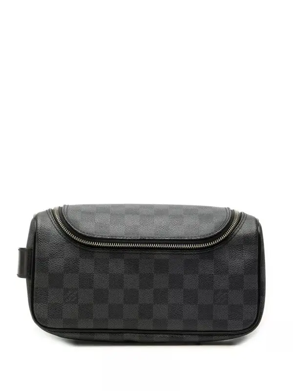 LOUIS VUITTON Damier Graphite Toiletry Pouch Clutch Bag - Black