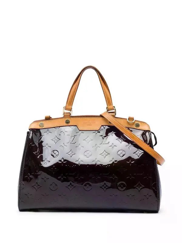 LOUIS VUITTON 2012 Monogram Vernis Brea Mm Satchel - Purple