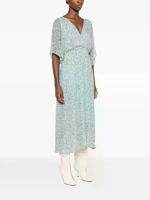 MAISON123 Balma Floral-print Flutter-sleeve Midi Dress
