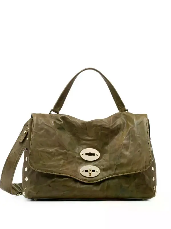 ZANELLATO Small Postina Stud-embellished Tote Bag - Green