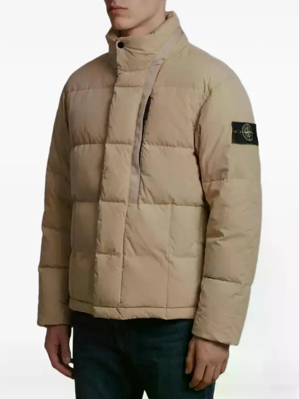 Stone Island Quilted Logo Patch Jacket - Neutrals