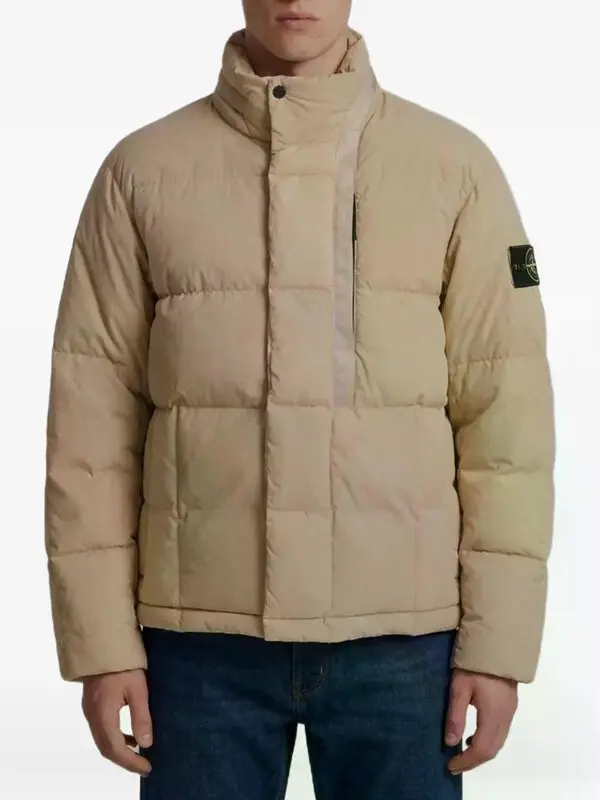 Stone Island Quilted Logo Patch Jacket - Neutrals