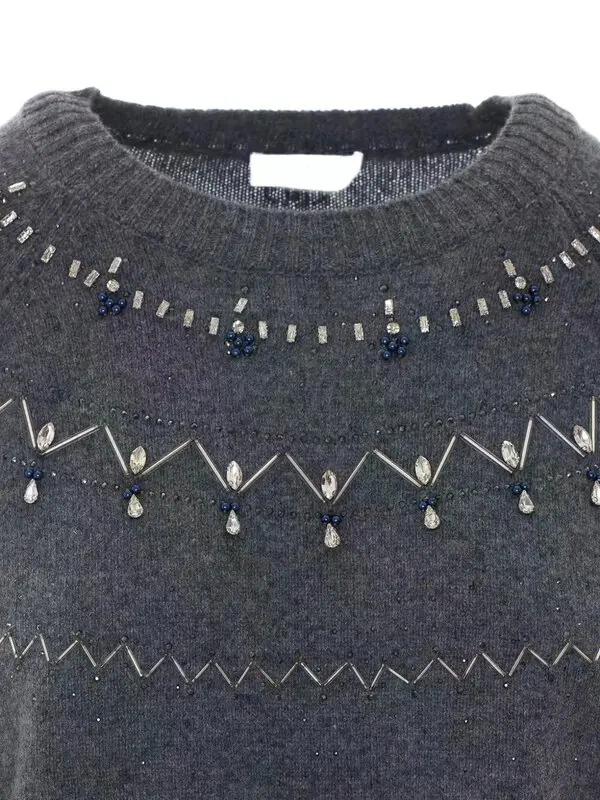 Liu Jo Wool Sweater With Jewel Embroidery