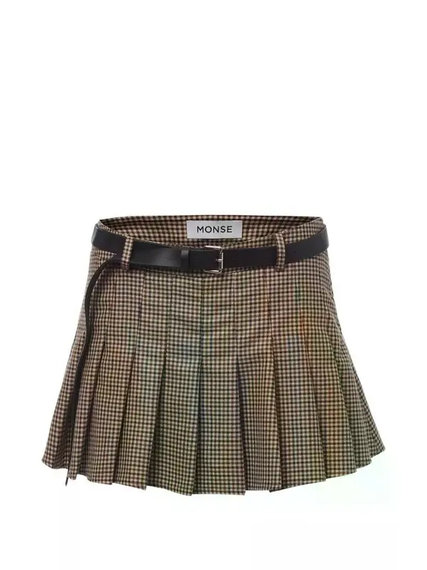 Monse Pleated Belted Mini Skirt - Neutrals