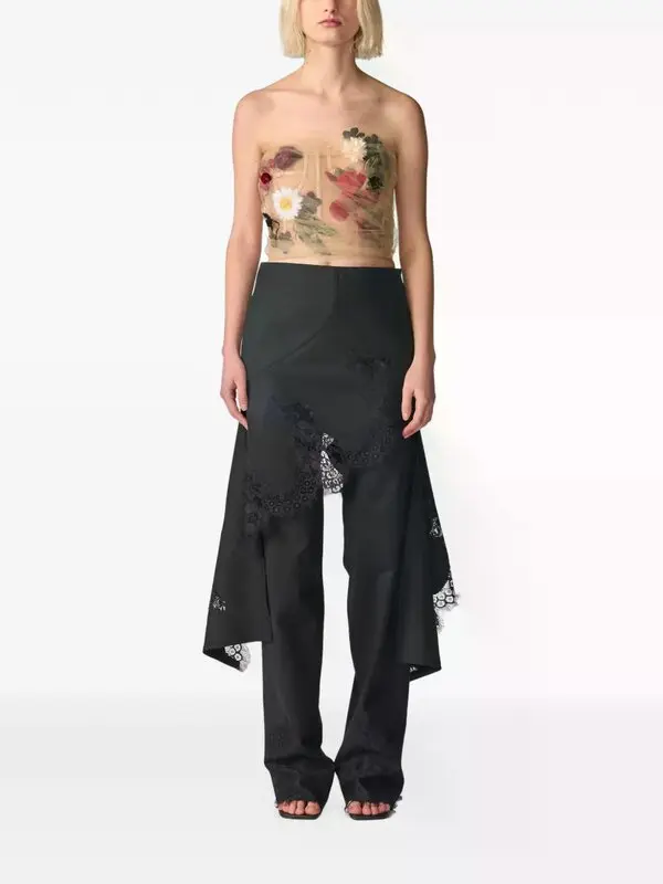 Monse Floral-motif Tulle Corset Top - Neutrals