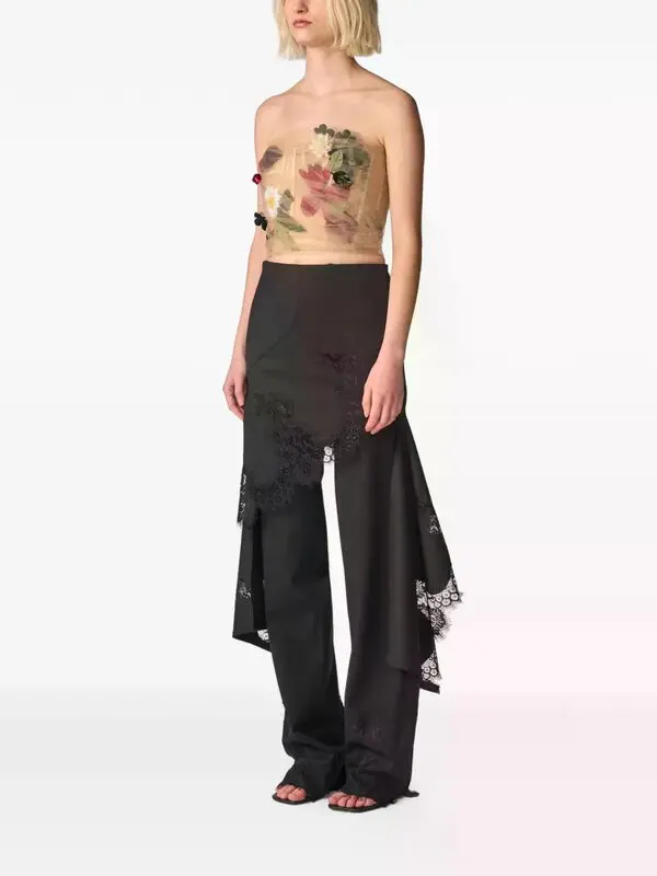 Monse Floral-motif Tulle Corset Top