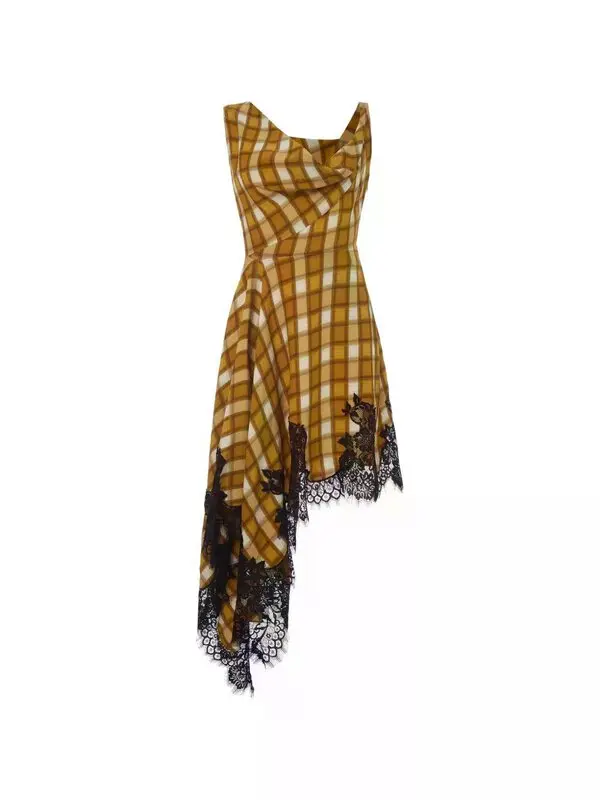 Monse Lace-trim Asymmetrical Midi Dress - Yellow