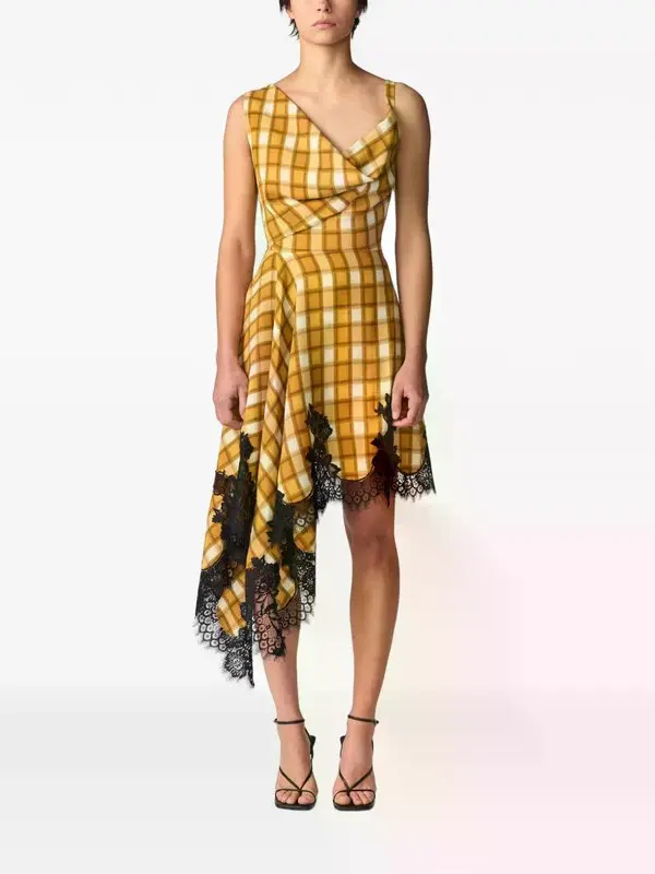 Monse Lace-trim Asymmetrical Midi Dress