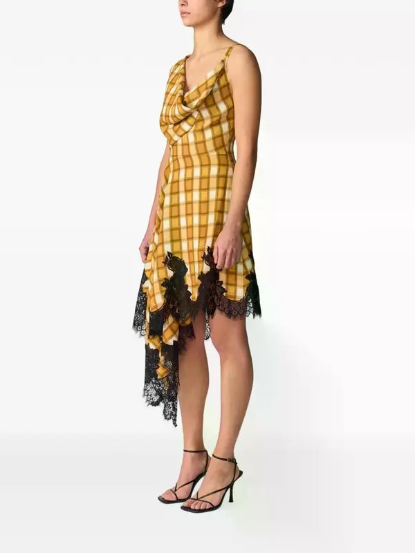 Monse Lace-trim Asymmetrical Midi Dress