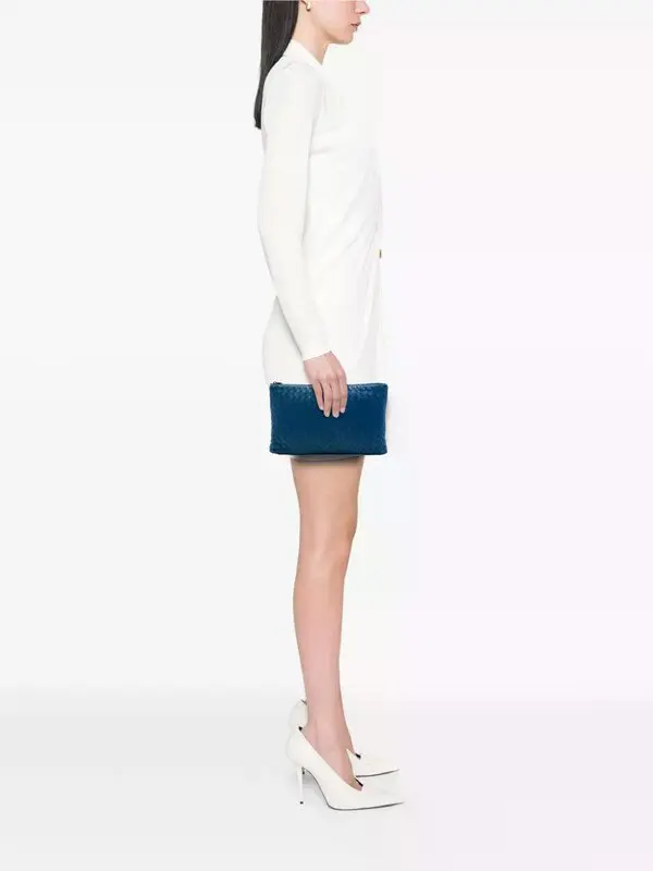 Bottega Veneta Nappa Intrecciato Clutch Bag - Blue