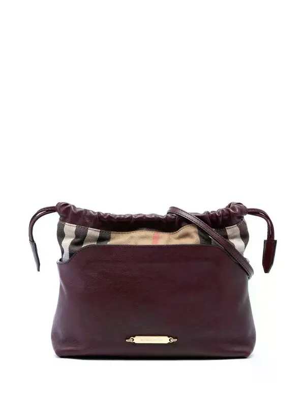 Burberry House Check Canvas And Calfskin Little Crush Crossbody Bag - Red