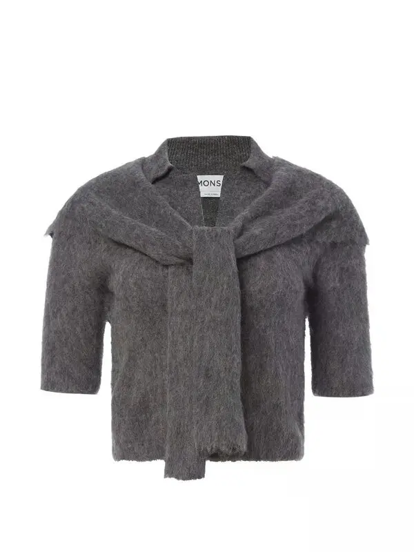 Monse Cropped Sweater With Scarf Detail
