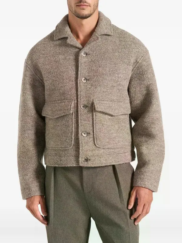 Manière De Voir Wool Bouclé Jacket With Revere Collar
