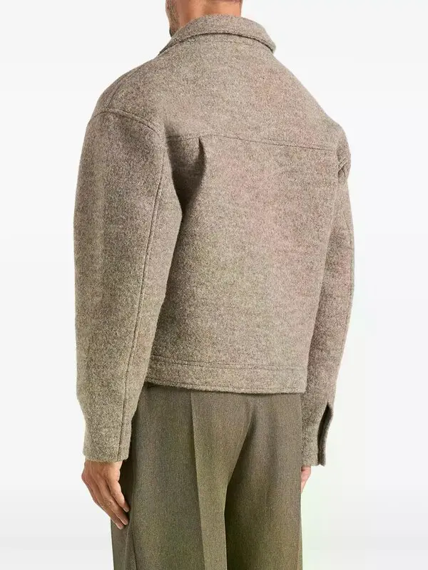 Manière De Voir Wool Bouclé Jacket With Revere Collar