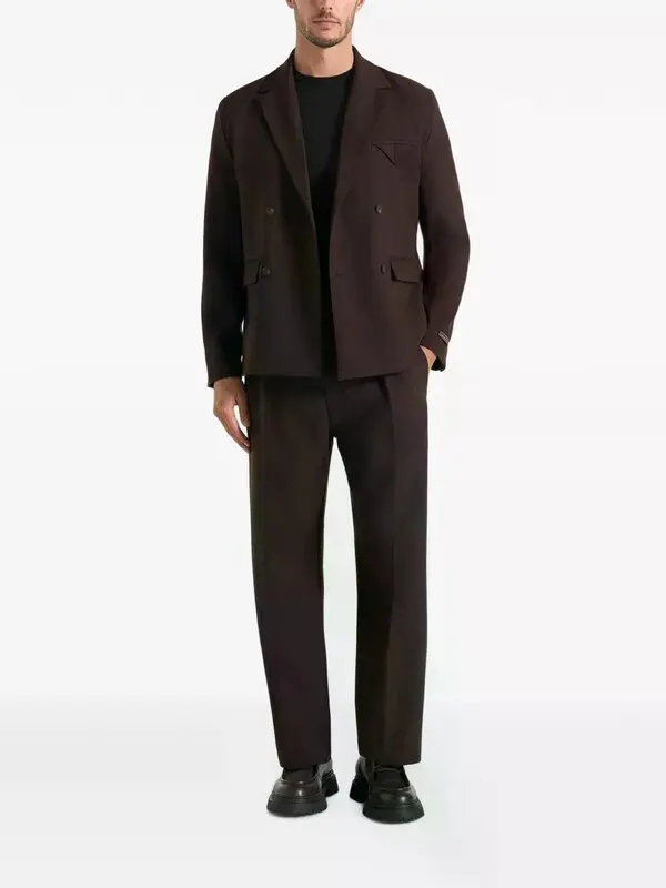 Manière De Voir Didier In Double Breasted Tailored Wool-blend Suit Blazer