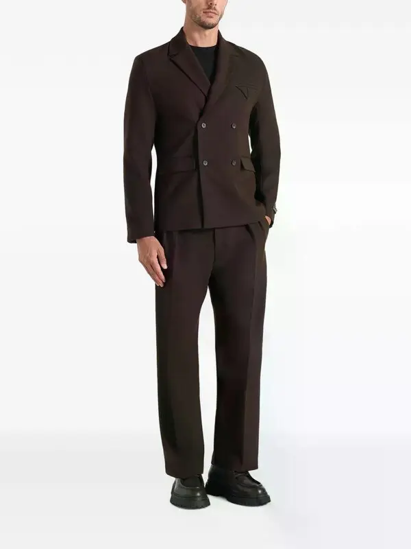 Manière De Voir Didier In Double Breasted Tailored Wool-blend Suit Blazer