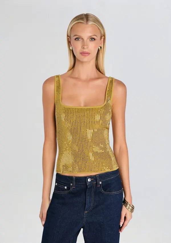 Retrofete Marzia Embellished Top - Ochre