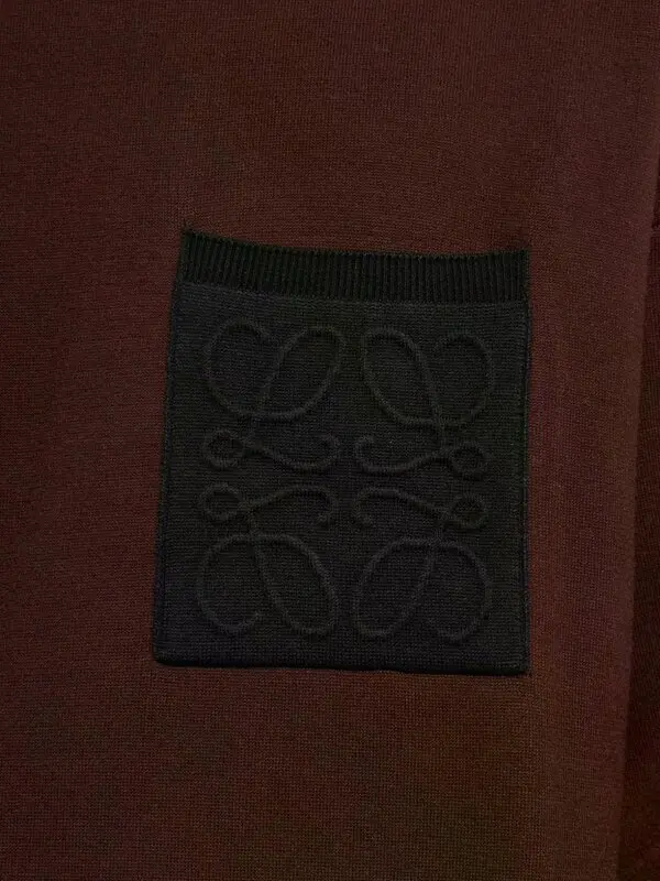 Loewe Anagram-motif Patch Pocket Sweater - Brown