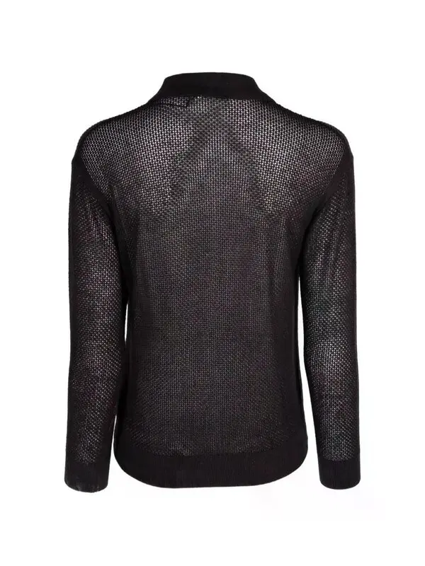 L'Agence Carine Pointelle Polo Top - Brown