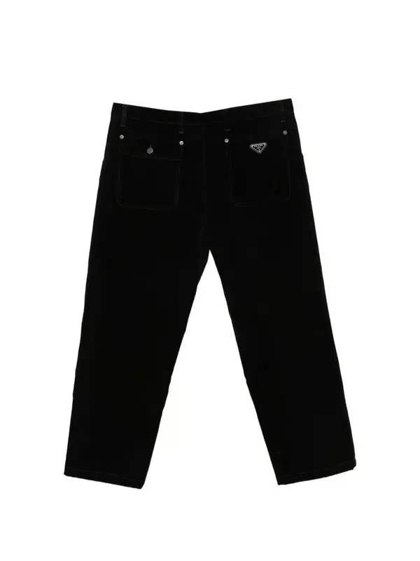 Prada Velvet-finish Trousers - Black