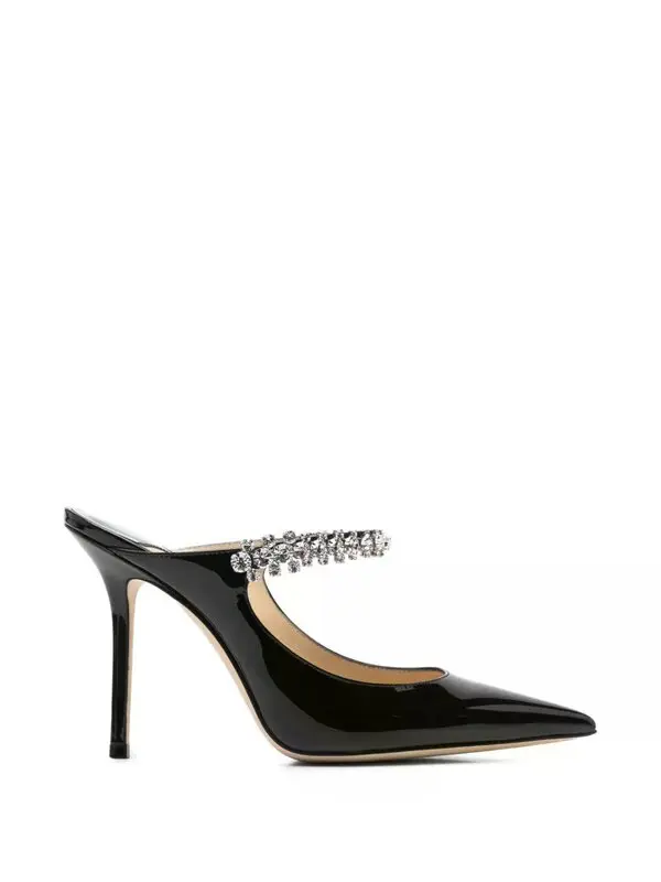 JIMMY CHOO Bing Crystal-embellished Mules - Black