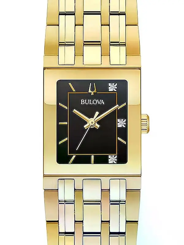 Bulova Marc Anthony Quadra 21mm Watch With Diamond Hour Markers