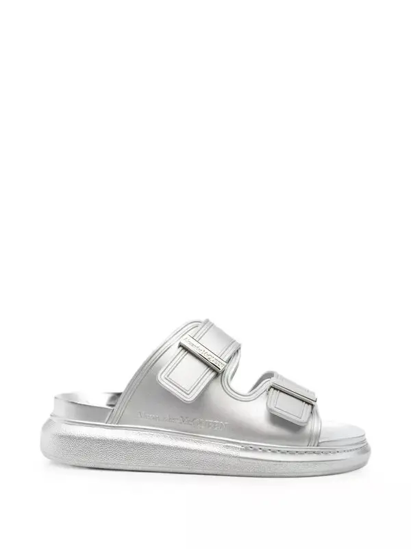 Alexander McQueen Hybrid Double-strap Slides - Silver