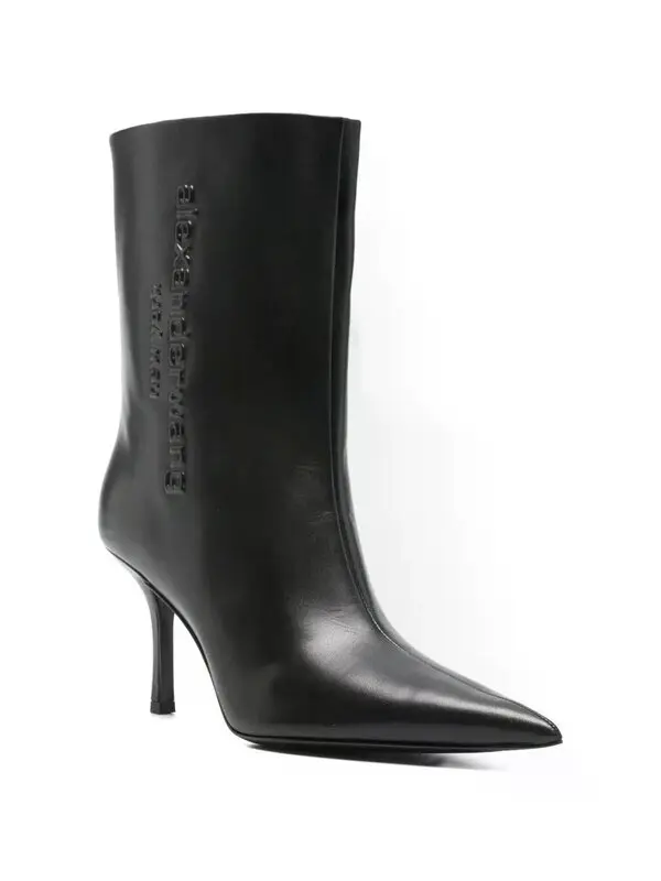 ALEXANDER WANG Delphine Logo-embossed Ankle Boots