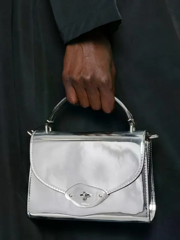 Mulberry Lana Patent-leather Tote Bag - Silver