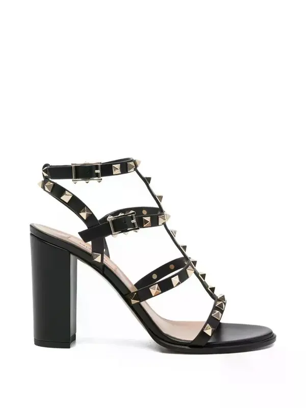 Valentino Garavani Rockstud Ankle-strap Heeled Sandals - Black