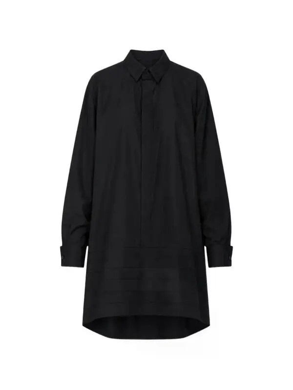 Sacai Pleated Mini Shirt Dress - Black