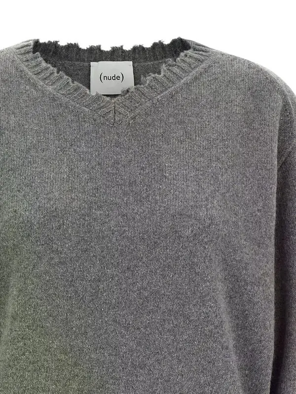 NUDE Frayed V-neck Sweater