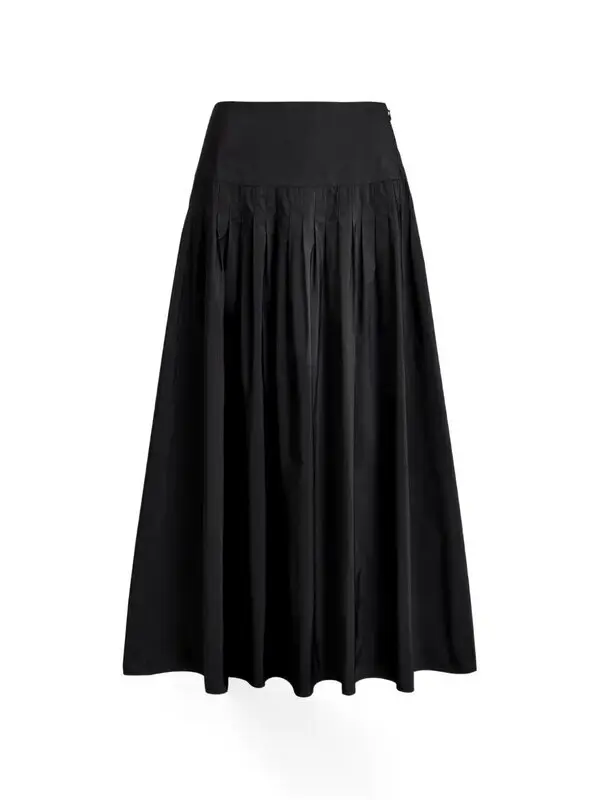 Polo Ralph Lauren Pleated Flared Maxi Skirt - Black