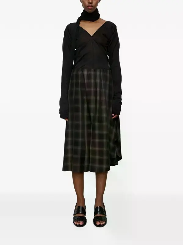 Our Legacy Fan Check-pattern Skirt
