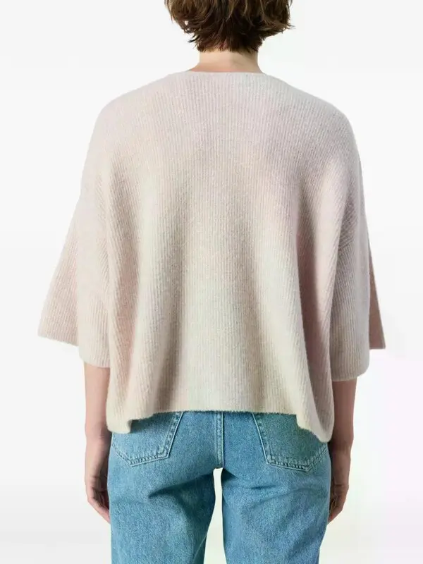 American Vintage Beige Ribbed Knit Sweater