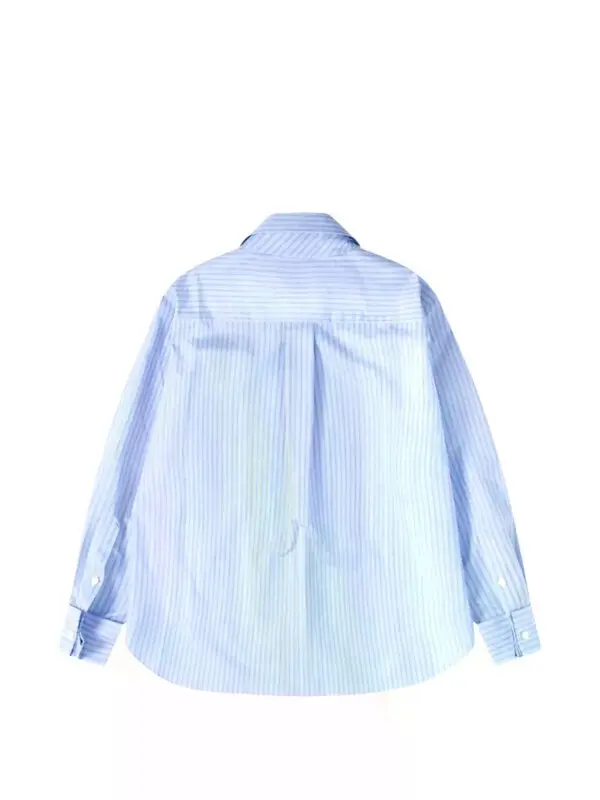 Sacai Striped Poplin Shirt With Pussy-bow Collar