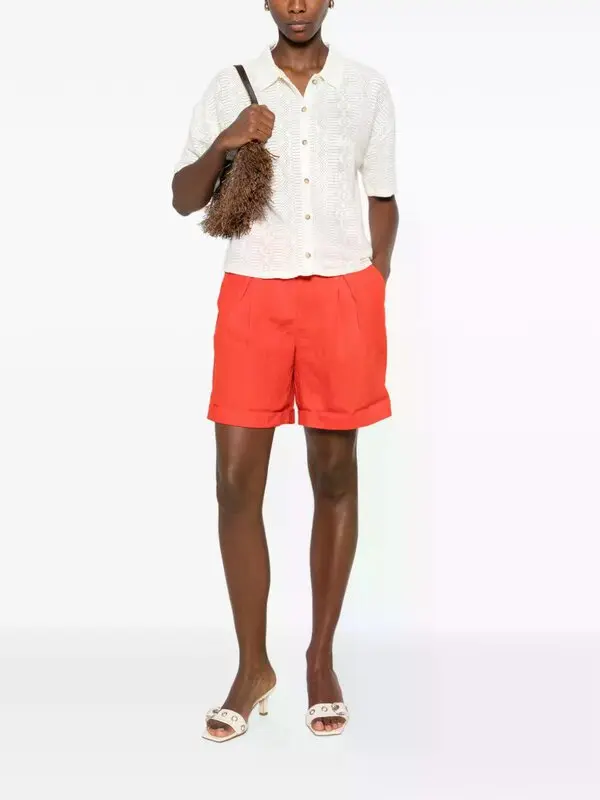 MAISON123 Lucia Pointelle-knit Shirt - Neutrals
