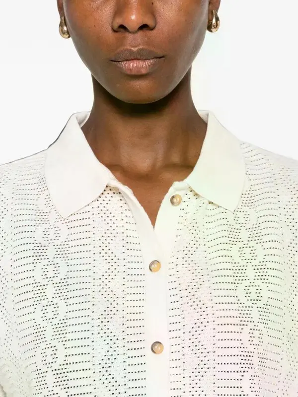 MAISON123 Lucia Pointelle-knit Shirt