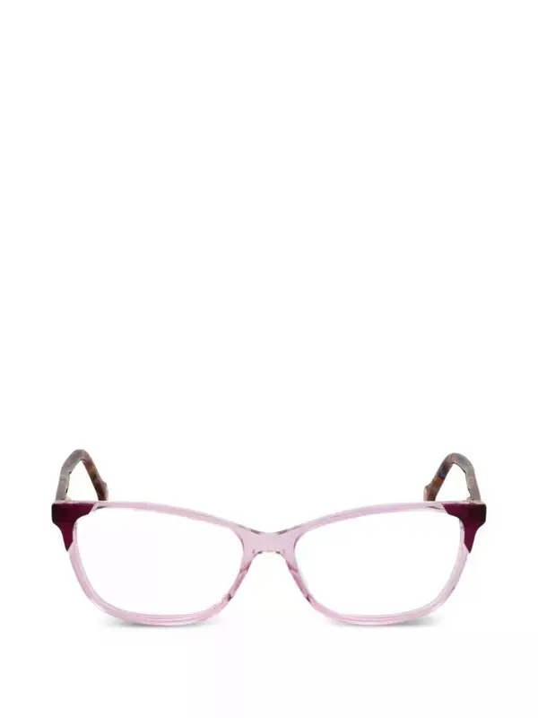 Carolina Herrera Tortoiseshell-effect Rectangle Glasses - Pink