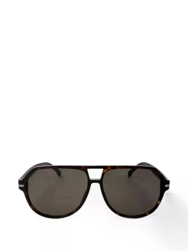 BOSS Tortoiseshell-effect Pilot-frame Sunglasses - Brown