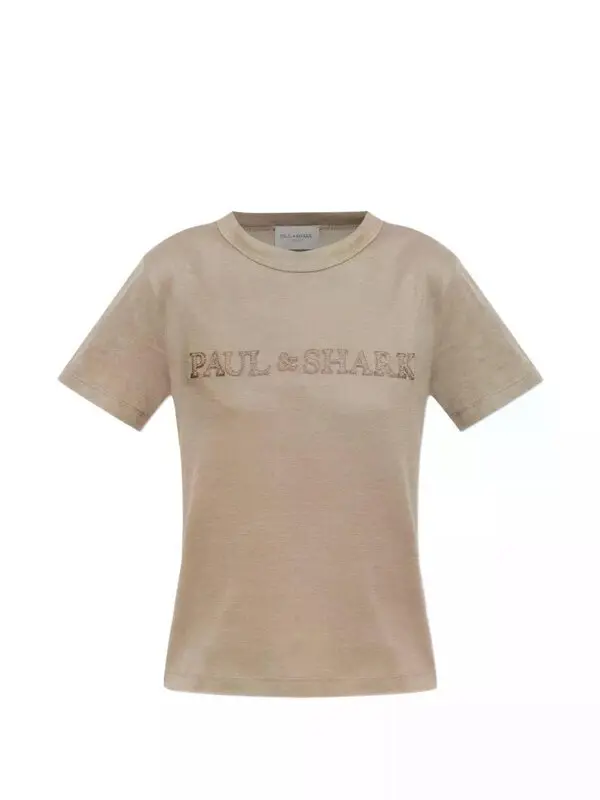 Paul & Shark Logo-embroidered T-shirt - Neutrals