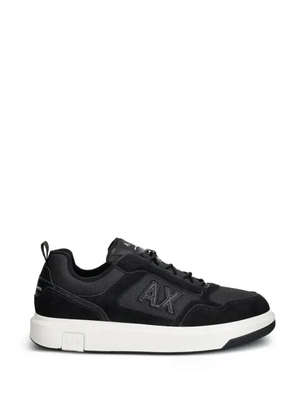 Armani Exchange Panelled Logo-patch Sneakers - Black