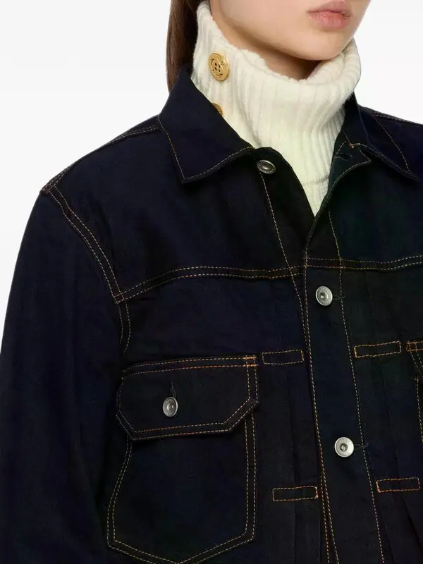 Sacai Layered-panel Raw-cut Denim Jacket
